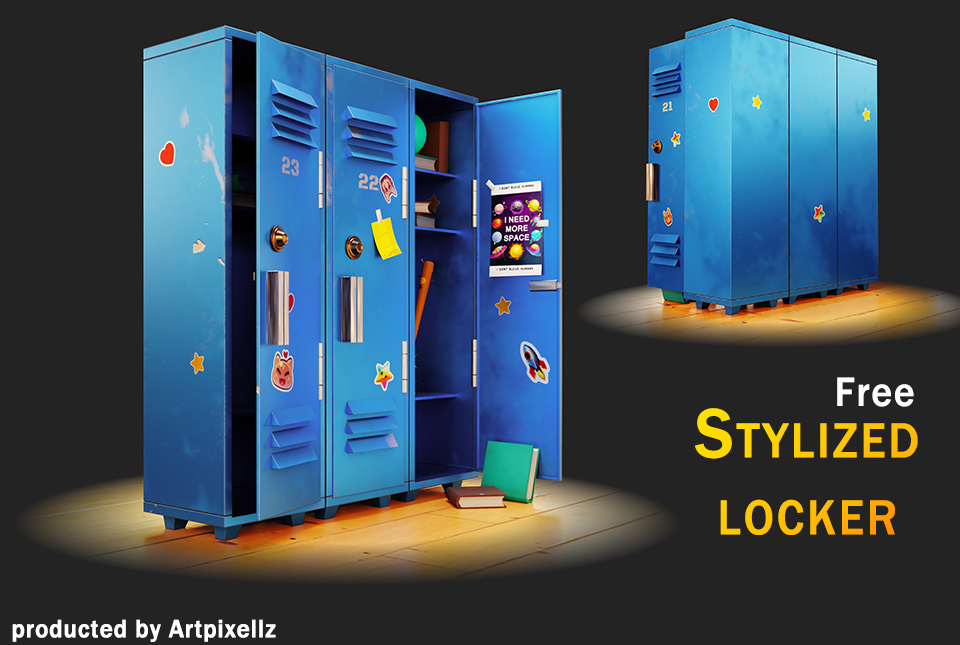 Stylized locker | FREE Commodes models | BlenderKit