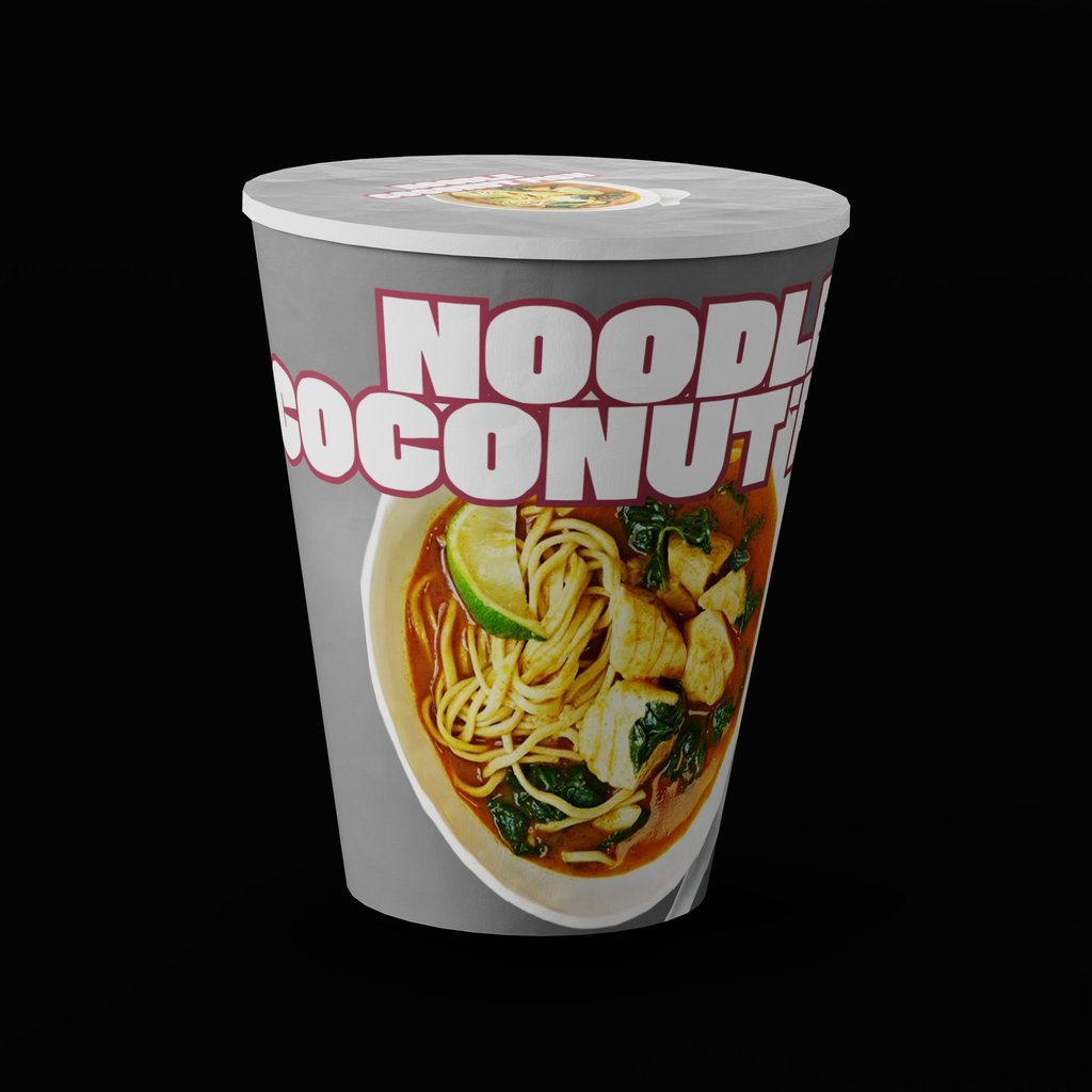 Noodle Coconut Fish Cup Game Ready | FREE Food models | BlenderKit