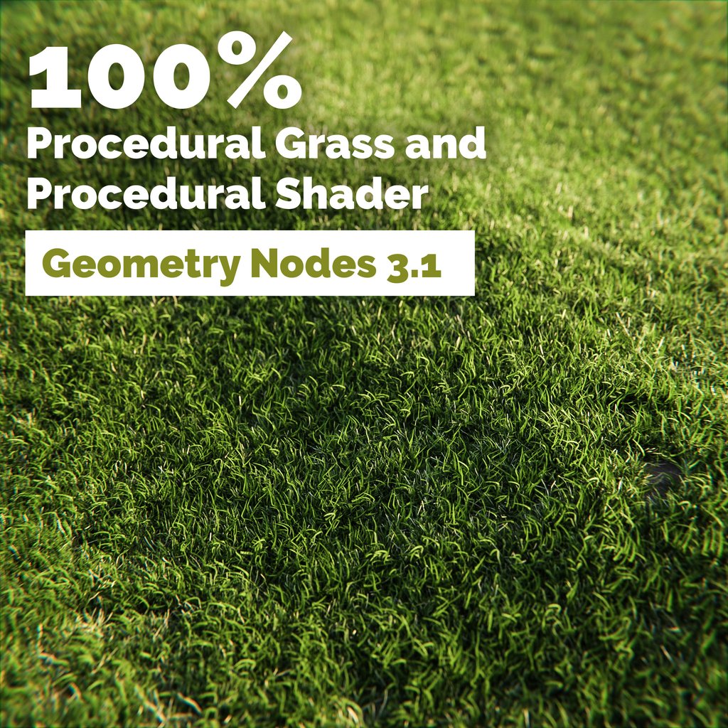 Procedural Grass Geometry Nodes Nature Scenes Blenderkit