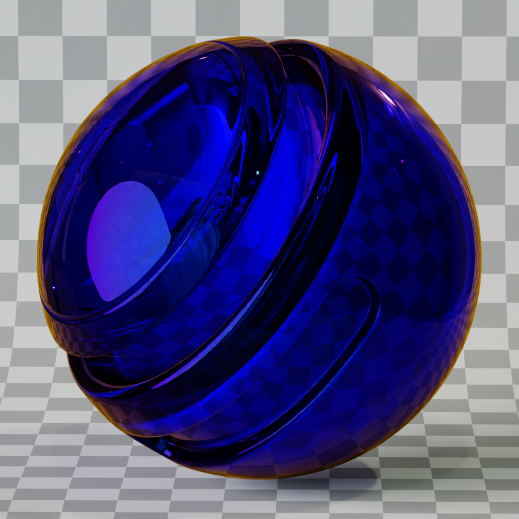 Iridescent Glass Blue | FREE glass materials | BlenderKit
