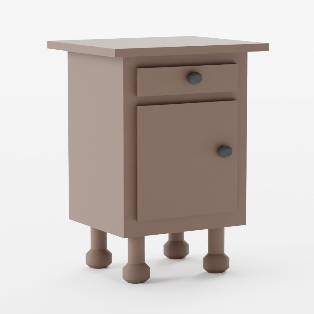 Bedsidetable - LowPoly | Sideboard & Drawers models | BlenderKit