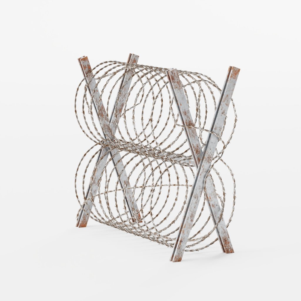 Barbed wire fence | FREE Fences models | BlenderKit