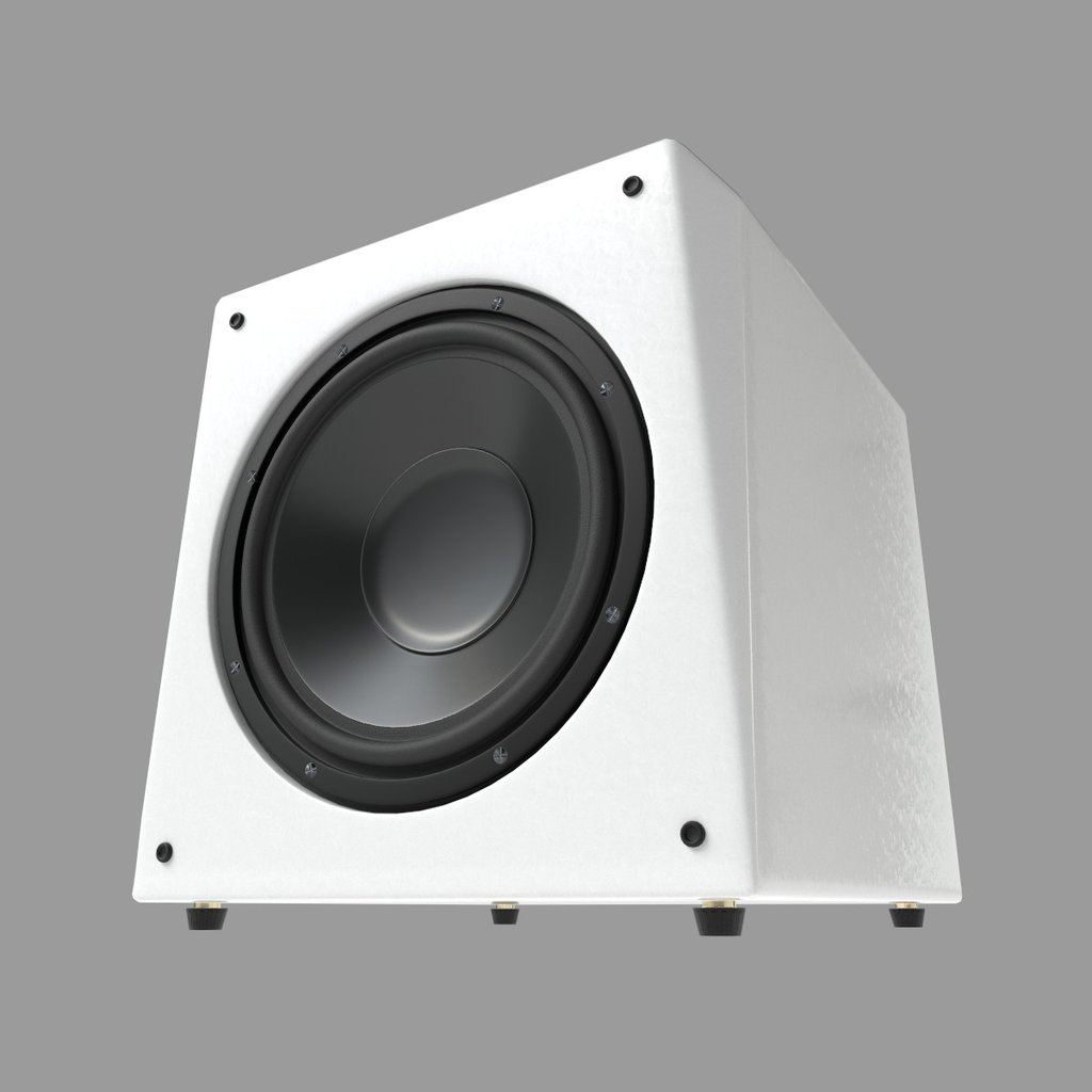 Hi-Fi Subwoofer white composite | Audio Devices models | BlenderKit