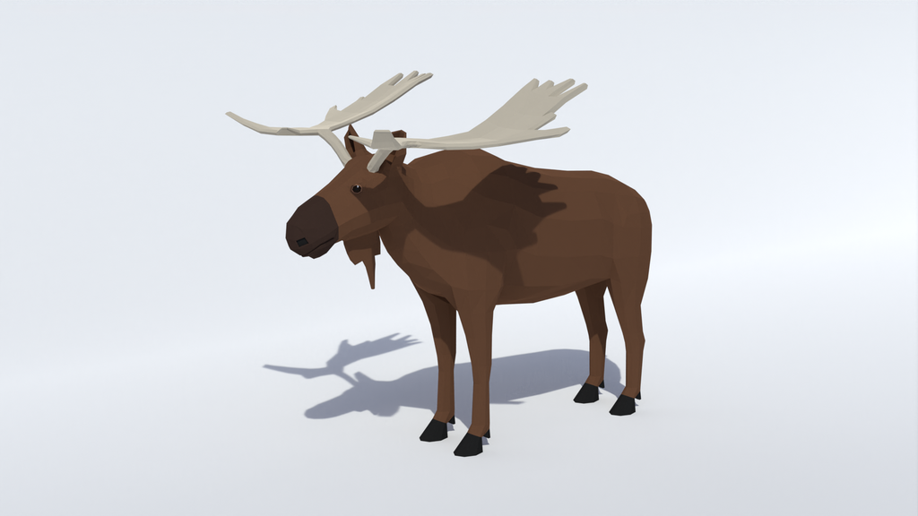 Low Poly Moose | Mammals models | BlenderKit