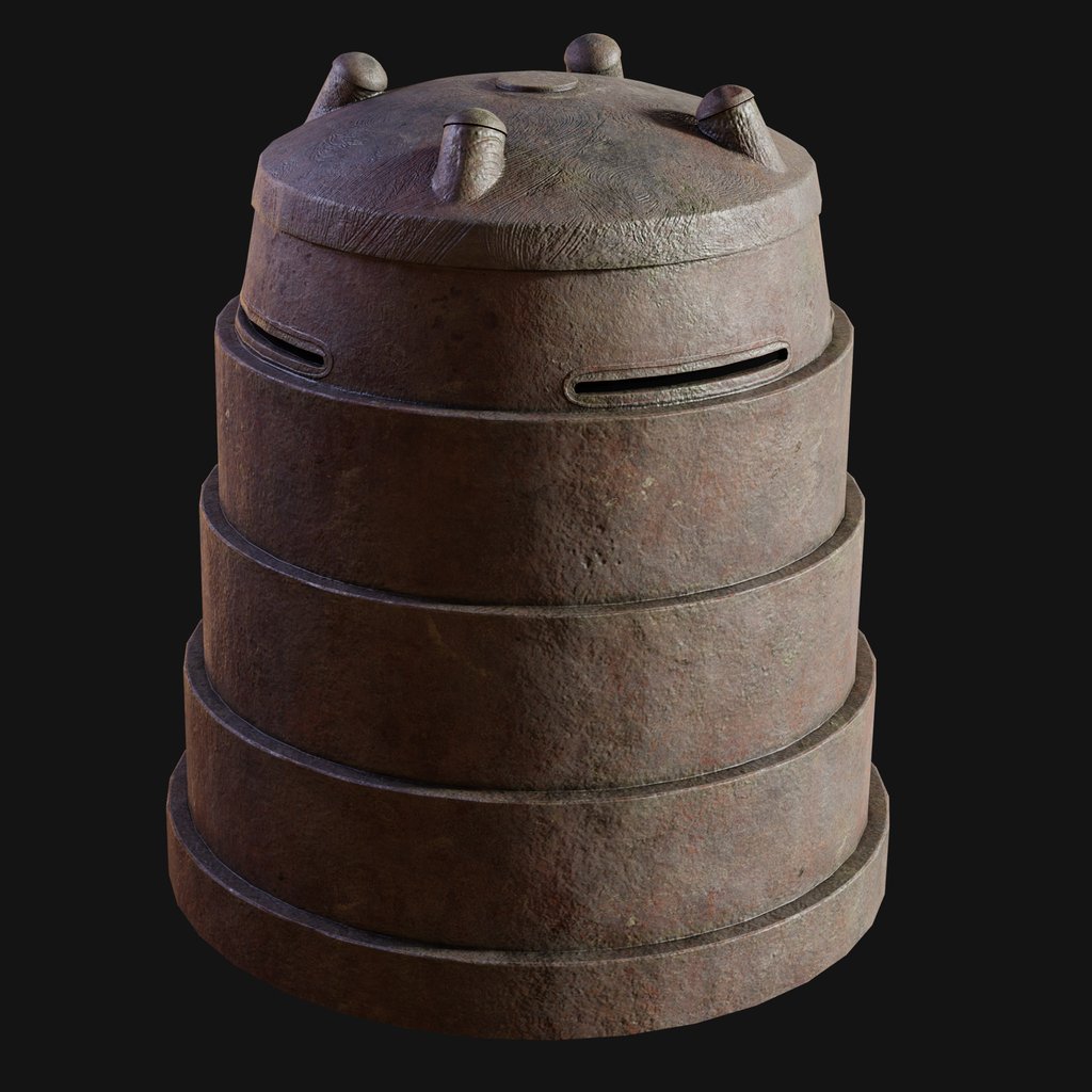 Maginot Line Observation Bell Rusty | Military models | BlenderKit