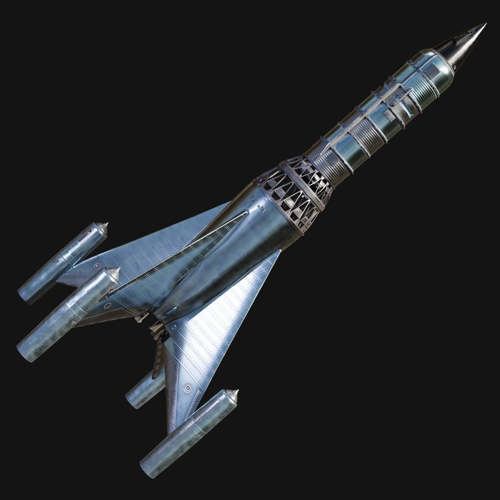 Chrome Retro-Future Rocket | Spacecraft models | BlenderKit