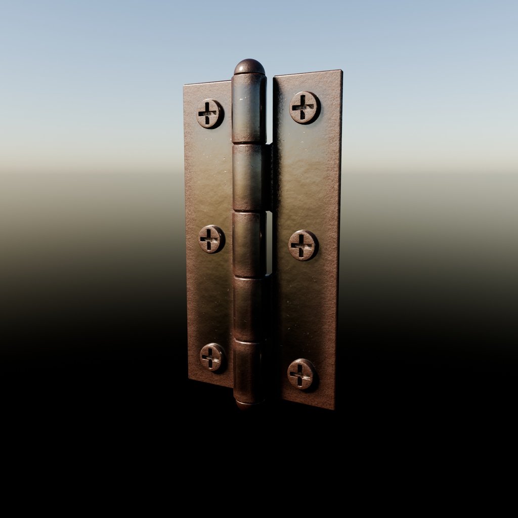 Small Hinge With Screws | FREE Industrial parts models | BlenderKit