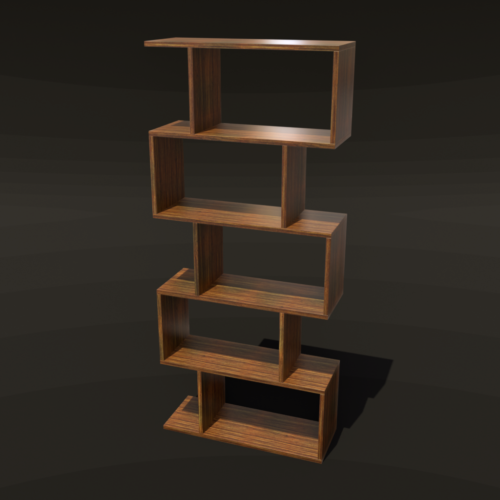 Books Decor ZigZag Shelf | Miscellaneous models | BlenderKit