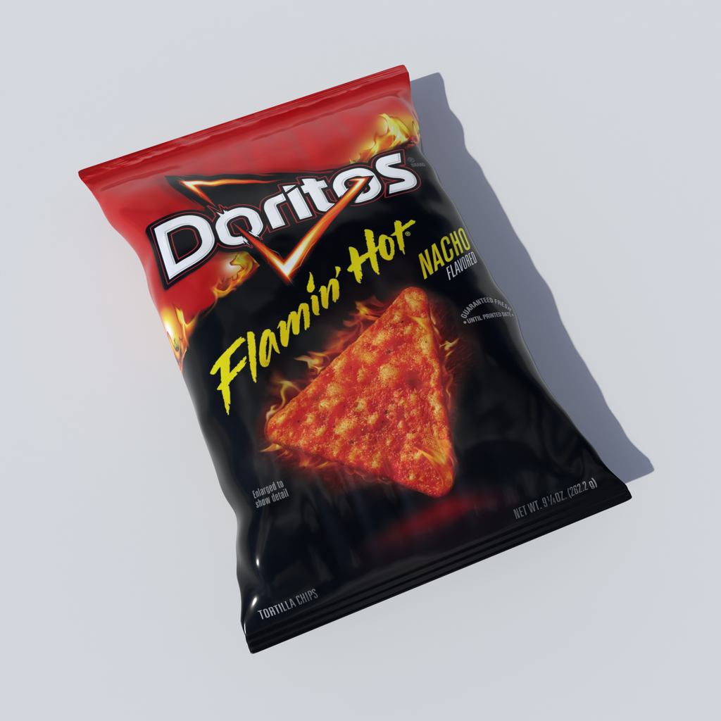 Doritos Flaming Hot Chips Bag | Food / Drinks models | BlenderKit