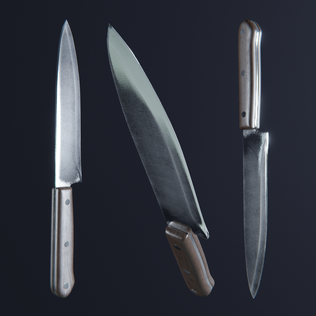 BlenderKit | Download the Big kitchen knife model