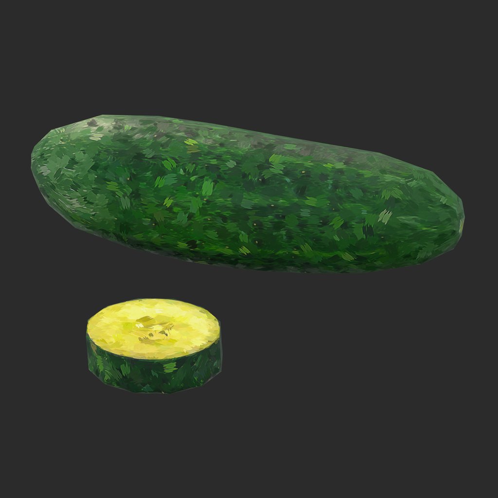 Stylized cucumber 02 | FREE Fruit & Vegetables models | BlenderKit