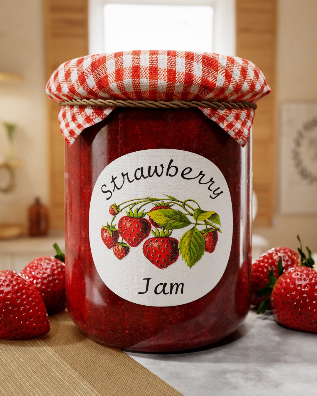 Strawberry Jam | Sweets / Desserts models | BlenderKit