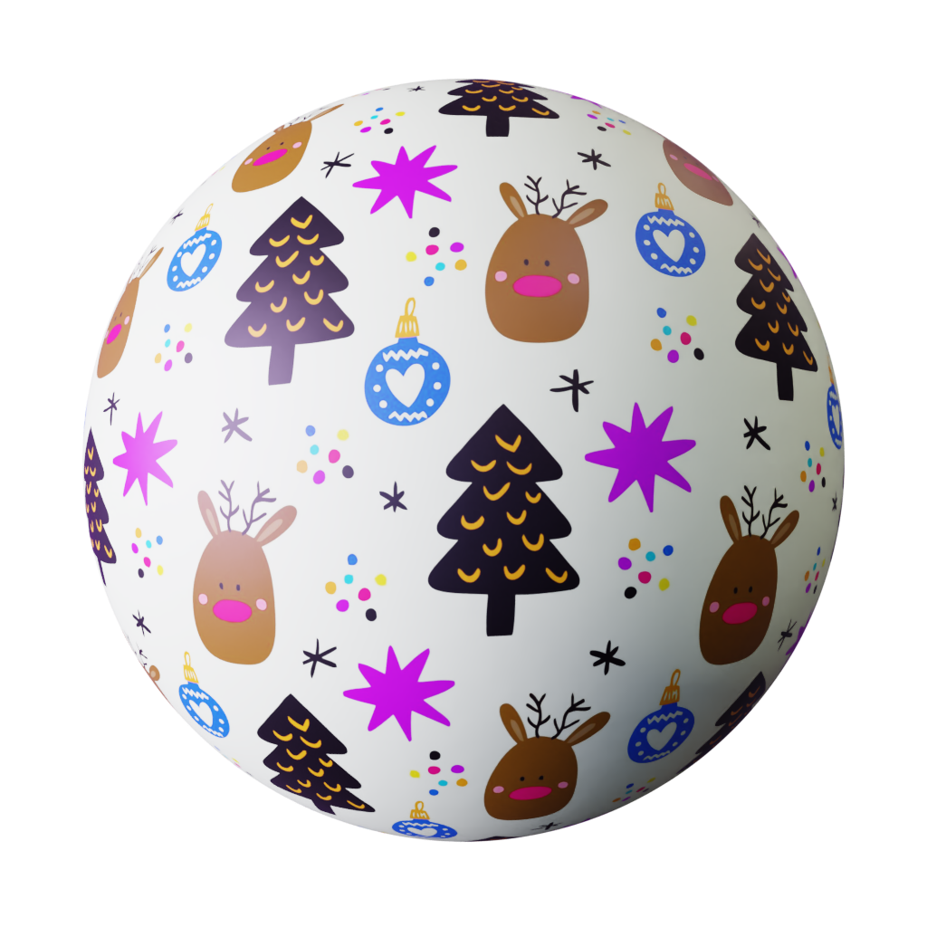 Christmas Wrapping Paper 09 | FREE 3D paper materials | BlenderKit