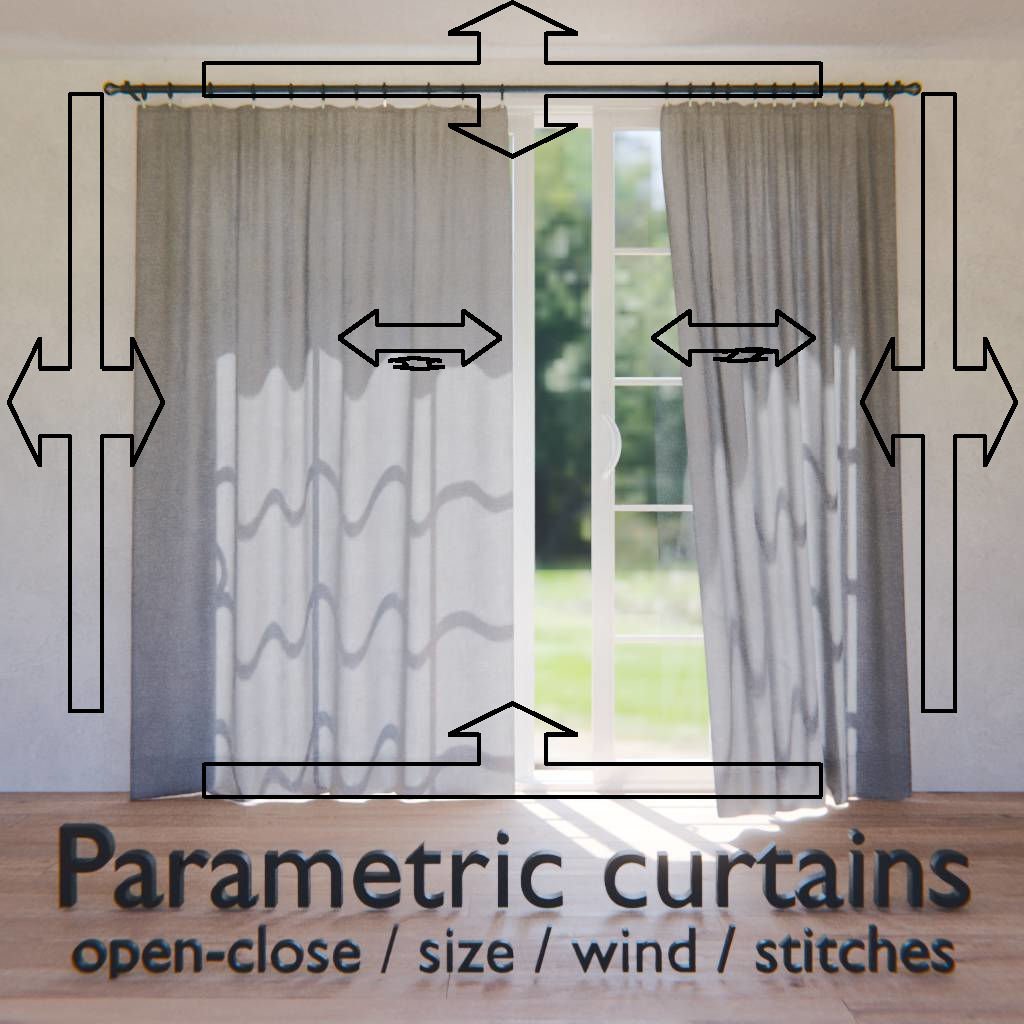 Curtain Parametric | FREE Curtains models | BlenderKit