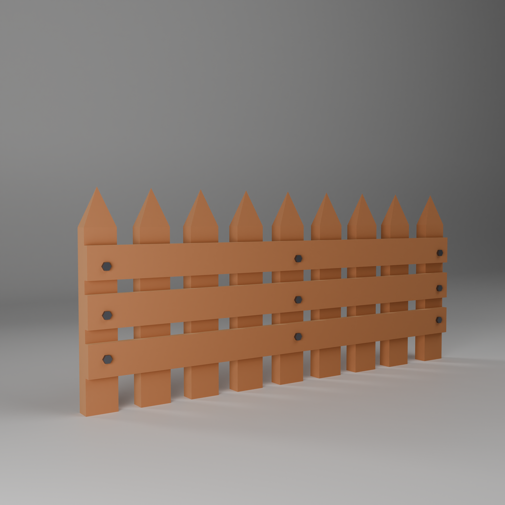 Low Poly Stylized Wooden Fence | Fences models | BlenderKit