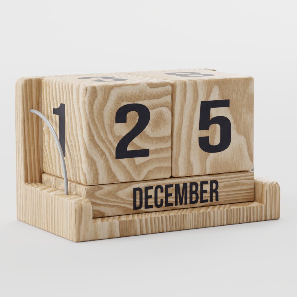 Calendar Cube Decoration | Holiday Decorations models | BlenderKit