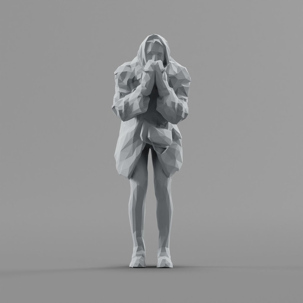 Lowpoly Female Standing | Women models | BlenderKit