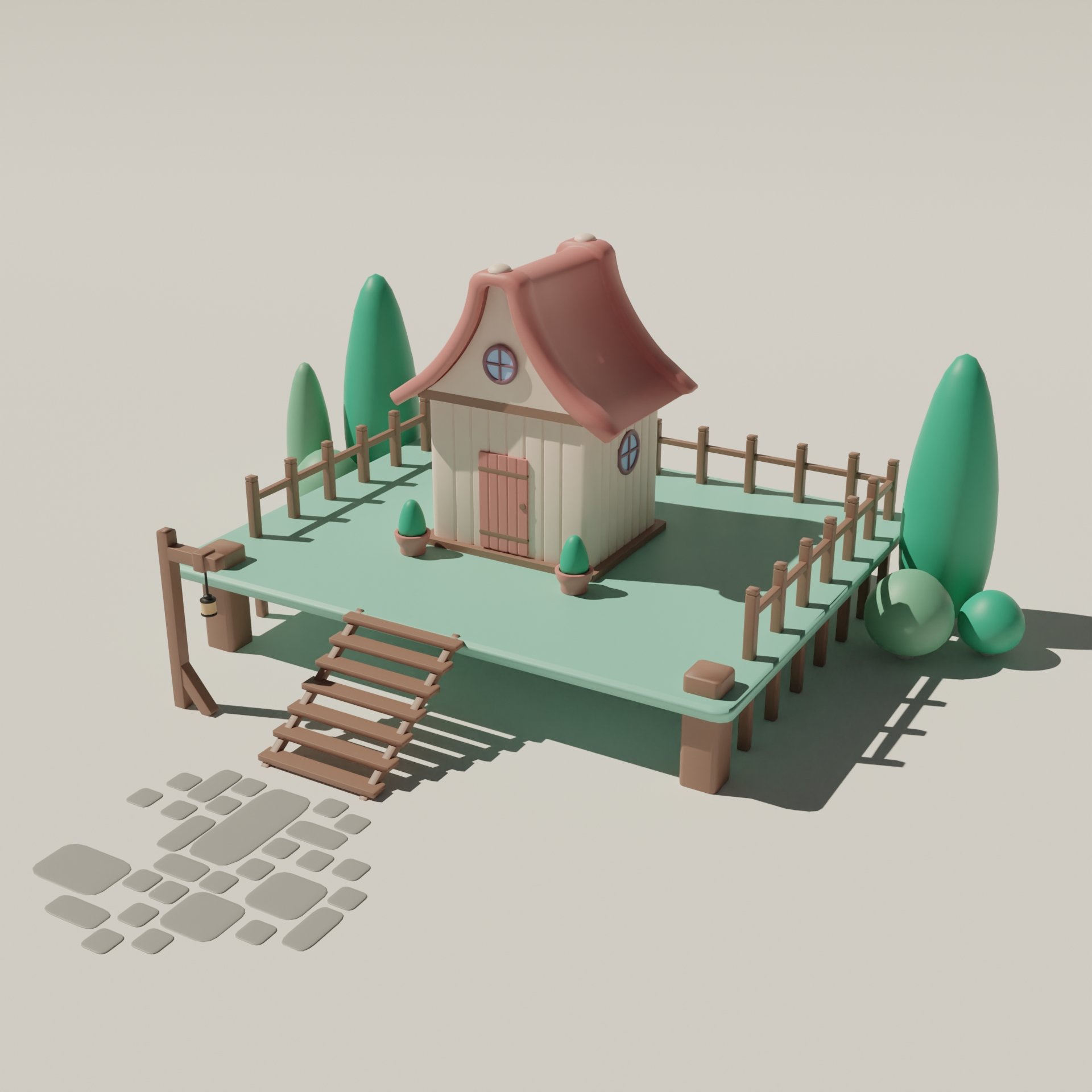 Stylize House | Historic Buildings models | BlenderKit