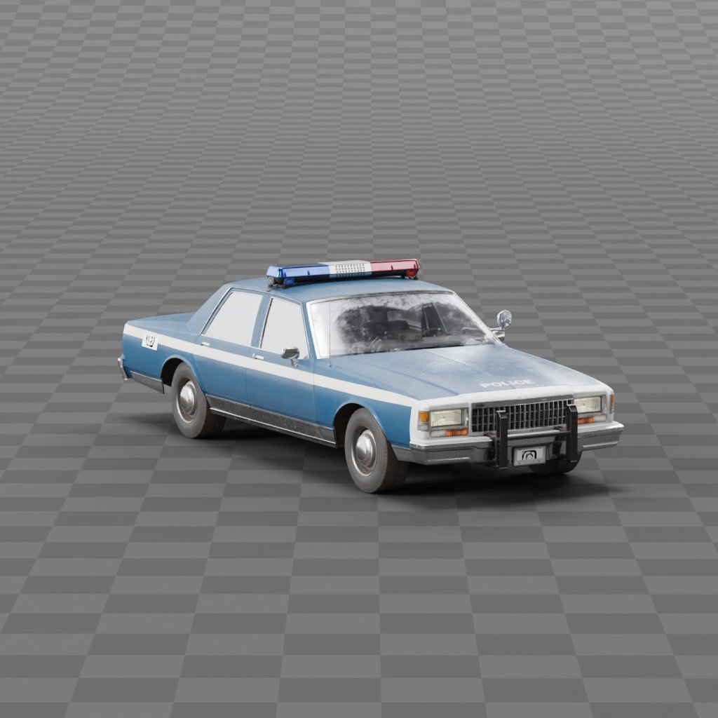 Generic Police Car with Interior | Historical Cars models | BlenderKit