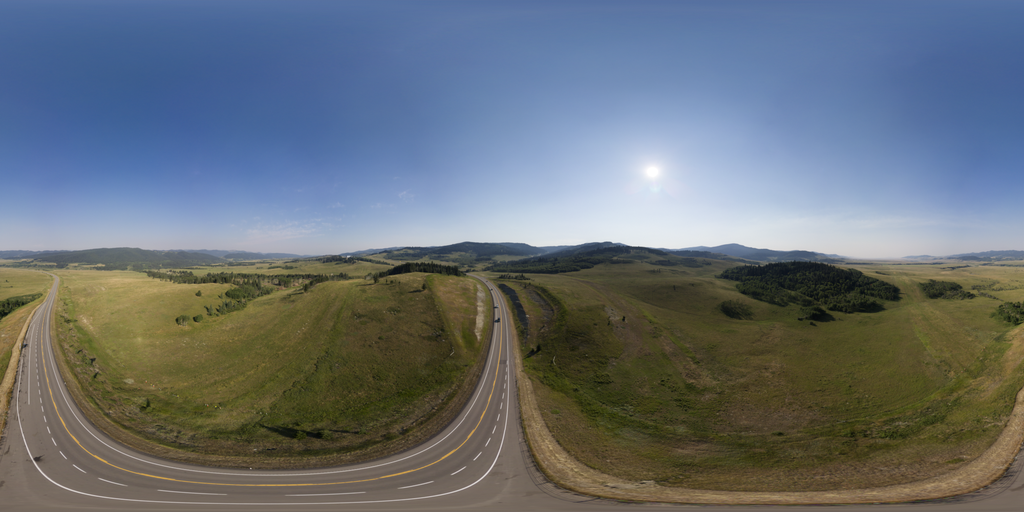 Aerial Highway in Country Sunny | FREE Landscapes HDRis | BlenderKit