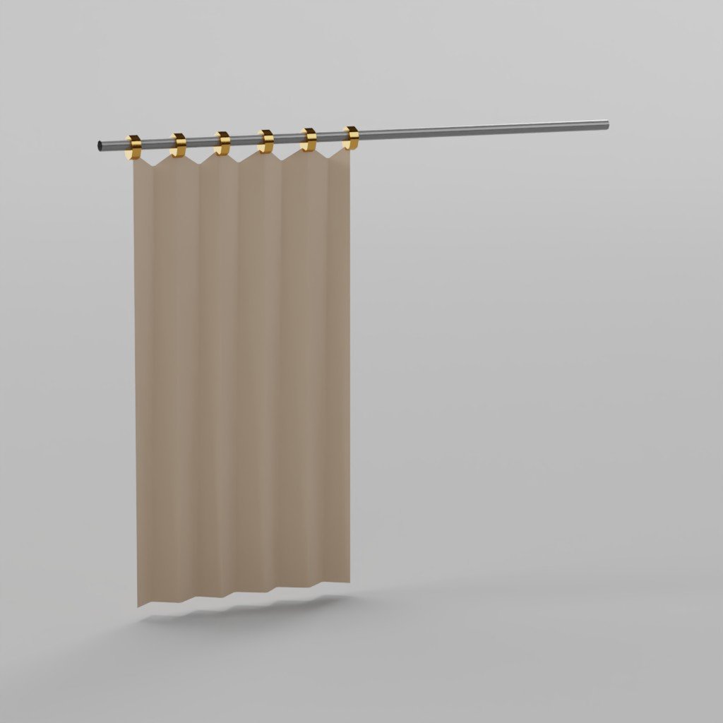 Shower Curtain - LowPoly | Shower models | BlenderKit