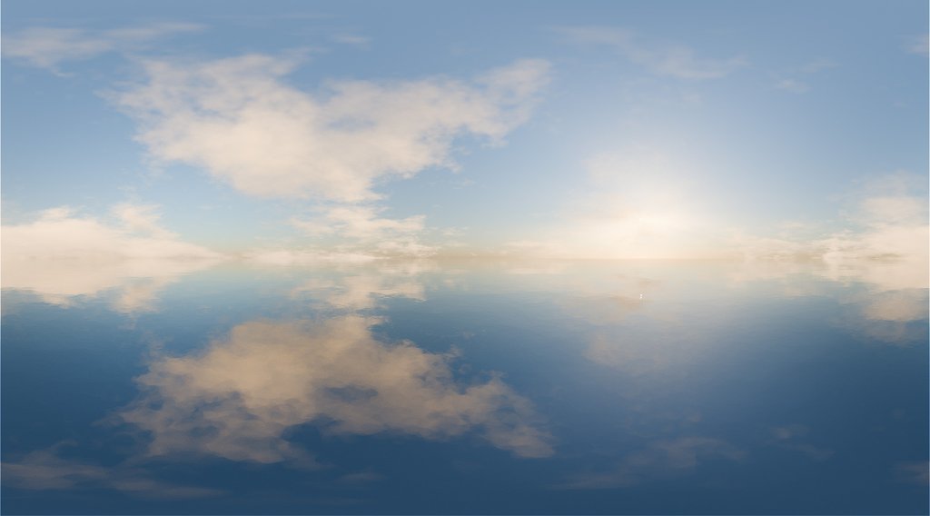 Soft Cloud Reflection Sky | Water Environments HDRis | Blendkit