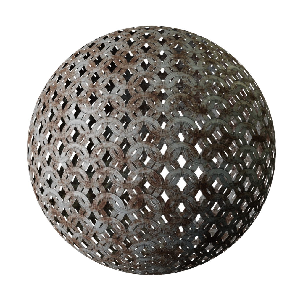 Rusty Circular chainmail | FREE metal materials | BlenderKit
