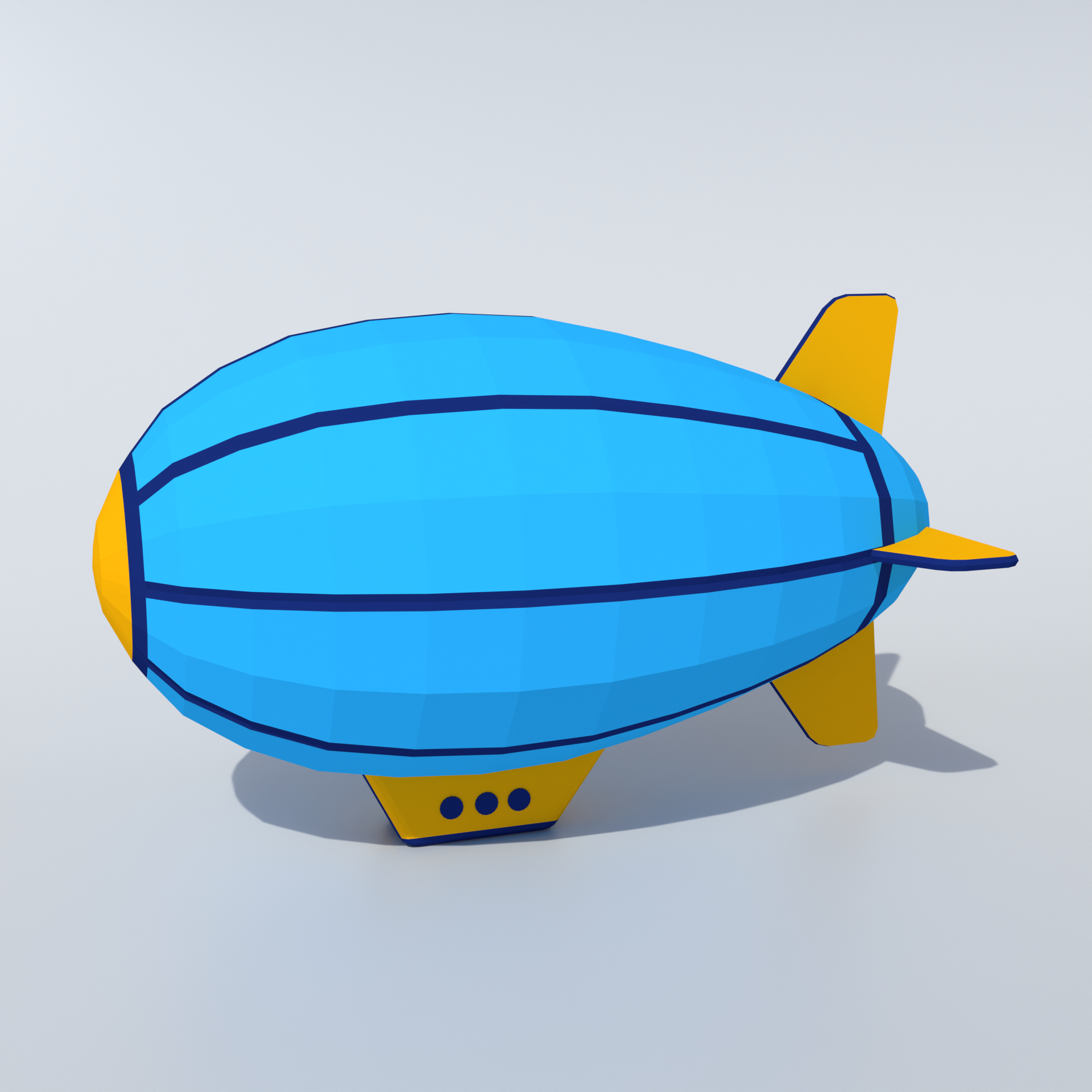 Low Poly Zeppelin | Transport models | BlenderKit