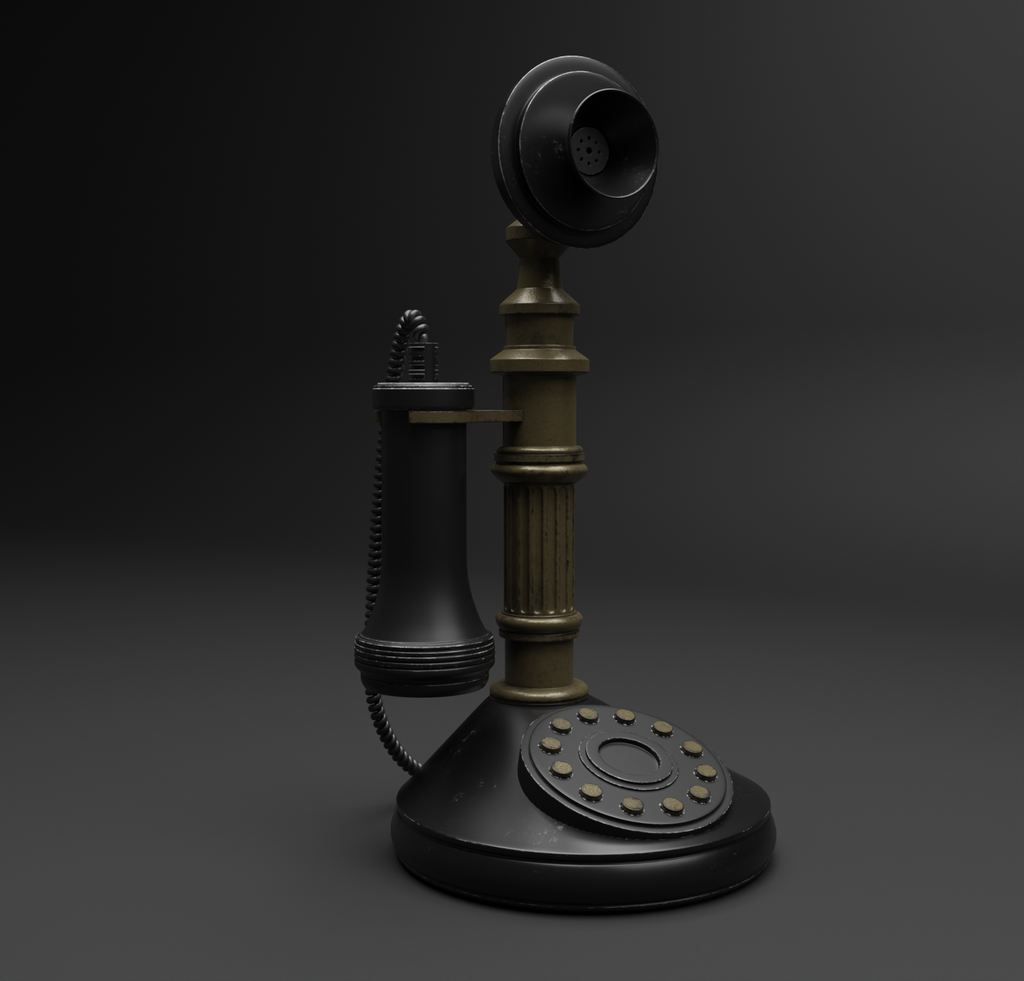 Antique Candlestick Telephone | Decoration Sets models | BlenderKit