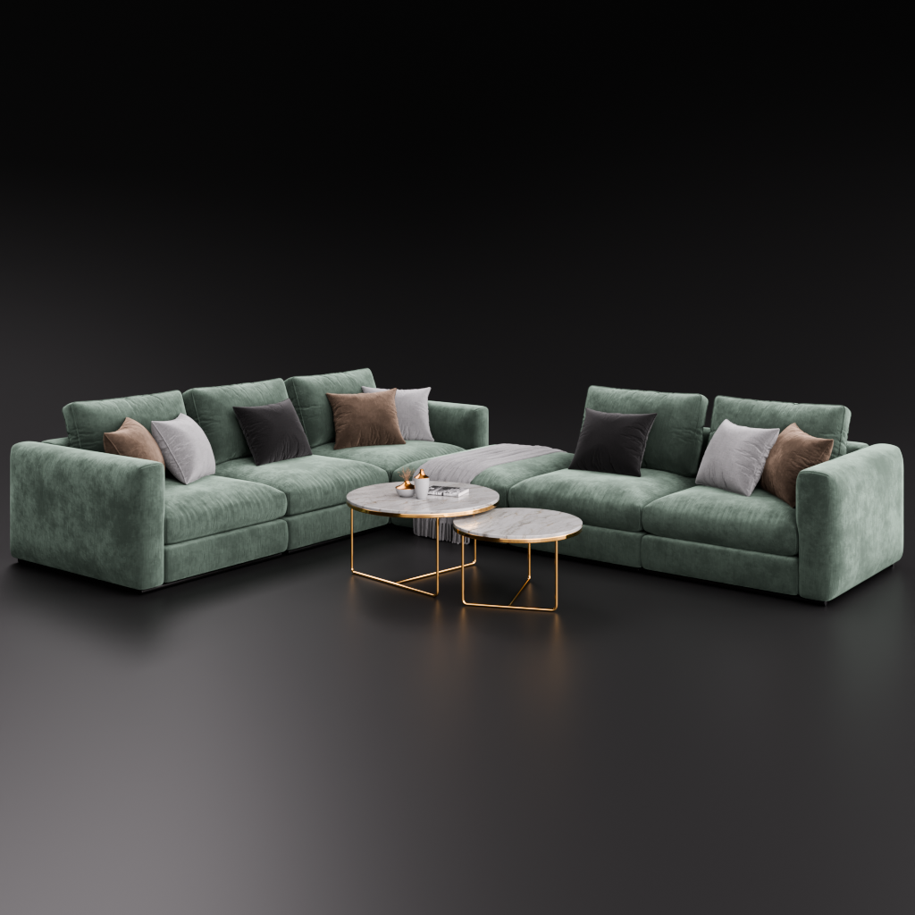 Sofa Asolo Sectional Velvet | Sofas models | BlenderKit