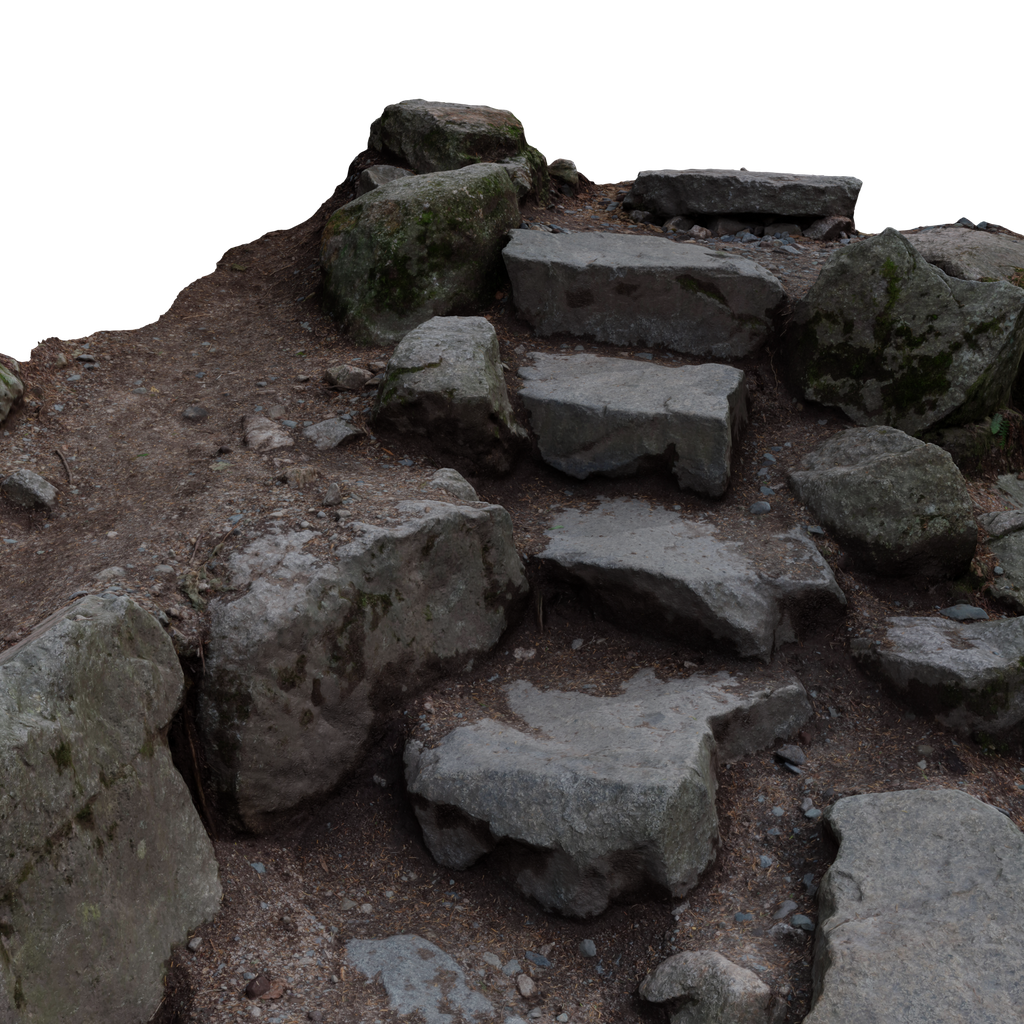 Rocky Steps on Hiking Trail | FREE Environment Elements models | Blendkit