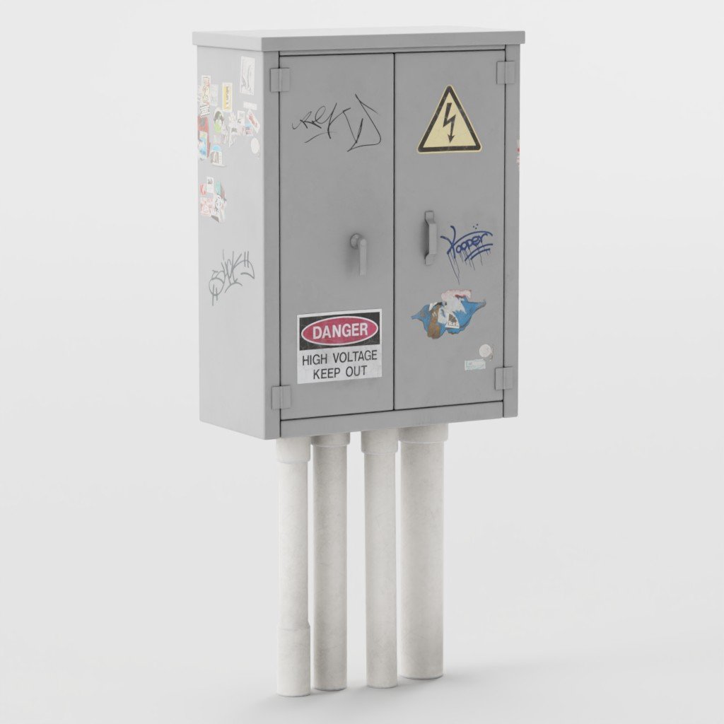 Electricity city box | FREE Urban Environment models | BlenderKit