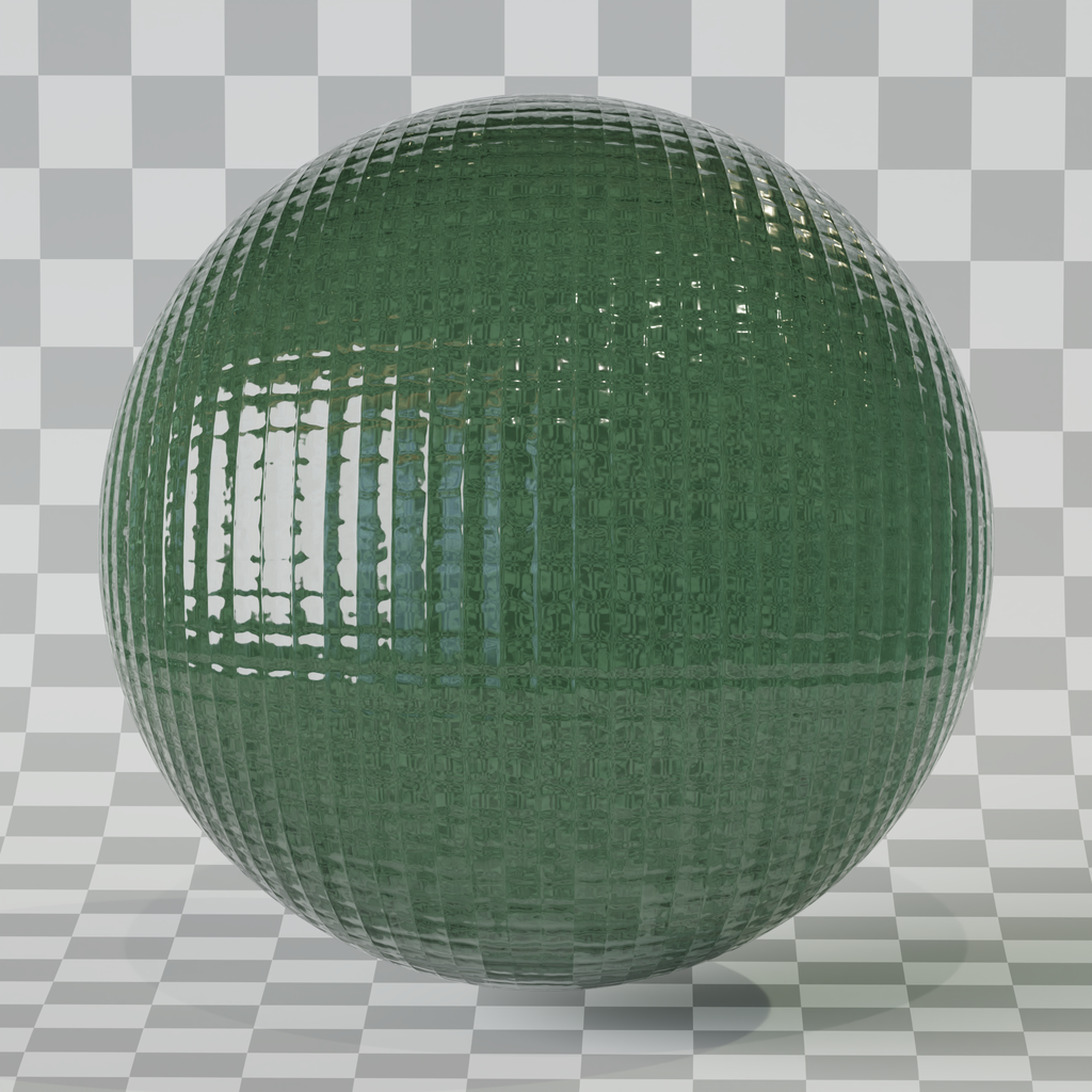 Checker Glass 25mm Vertical Green | FREE glass materials | BlenderKit