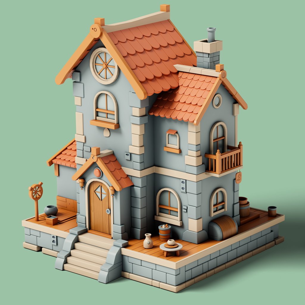 Stylized House 16 | Private Buildings models | BlenderKit