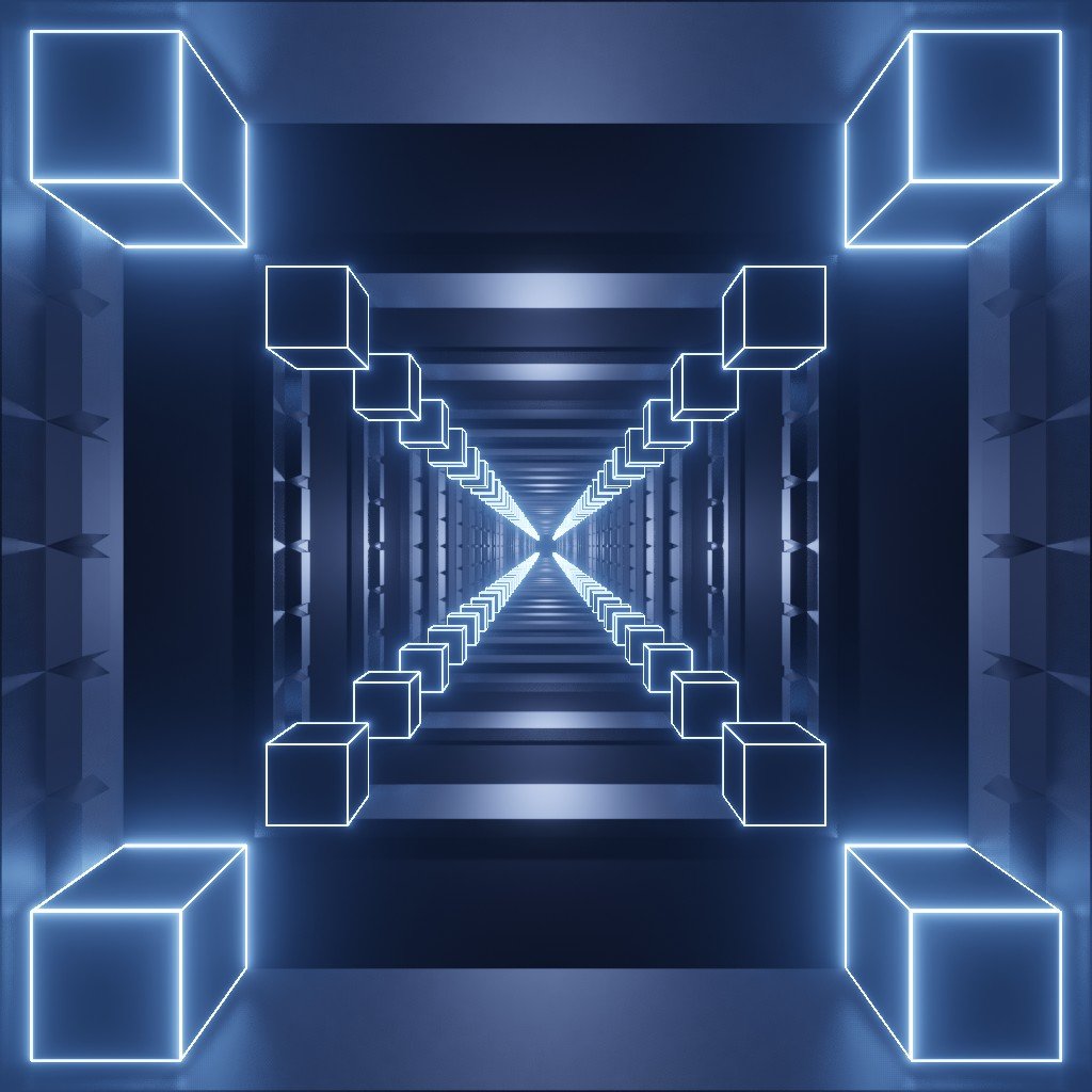 Cube Tunnel Loop | FREE Abstract scenes | BlenderKit