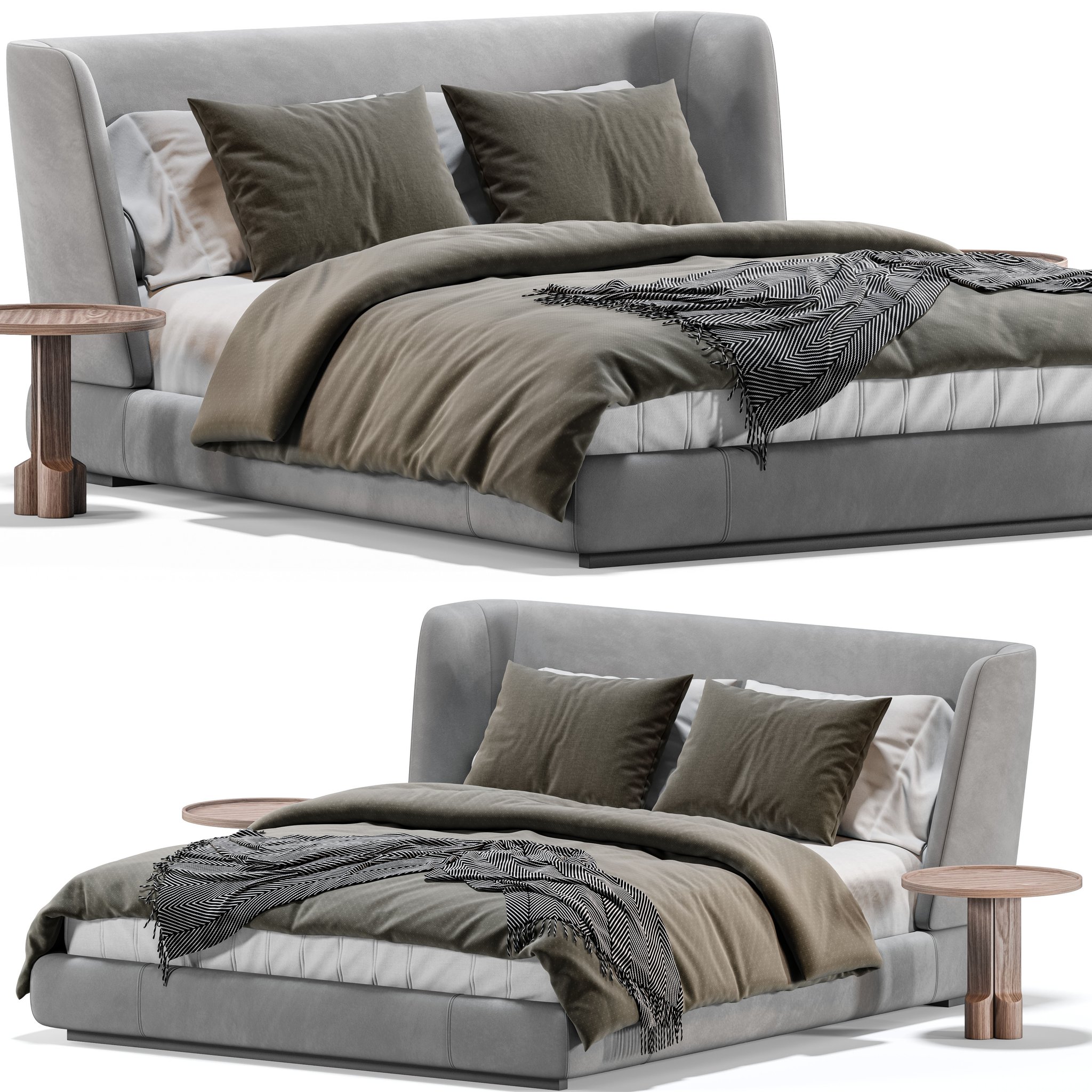 Bed reeves by Minotti | Beds models | BlenderKit