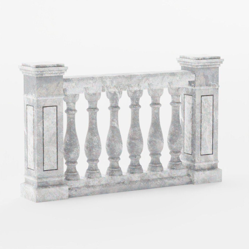 Balustrade - Stone Balcony 11 | 3D Structure models | BlenderKit