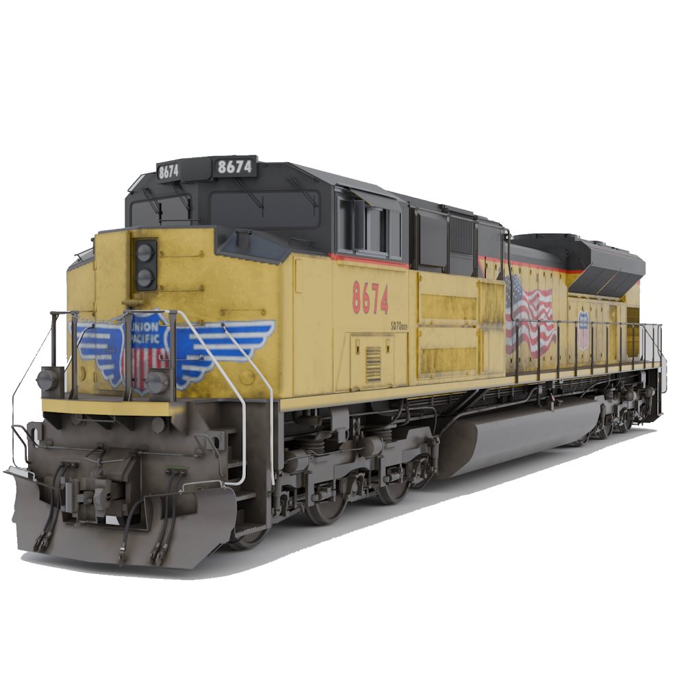 BlenderKit | Download the FREE SD70 Union Pacific Locomotive model