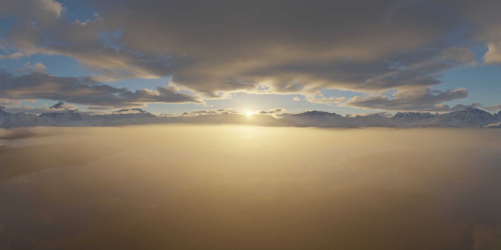 Foggy Morning Sunny Cloudy Sky | Landscapes HDRis | BlenderKit