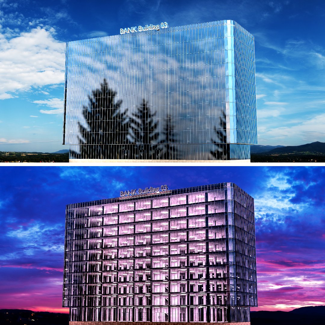 Bank building 03 | Commercial Buildings models | BlenderKit