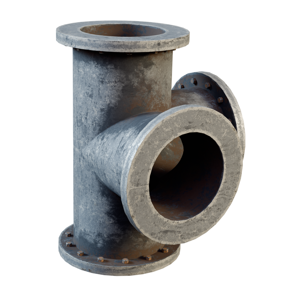Pipe 4Way Joint | Industrial parts models | BlenderKit