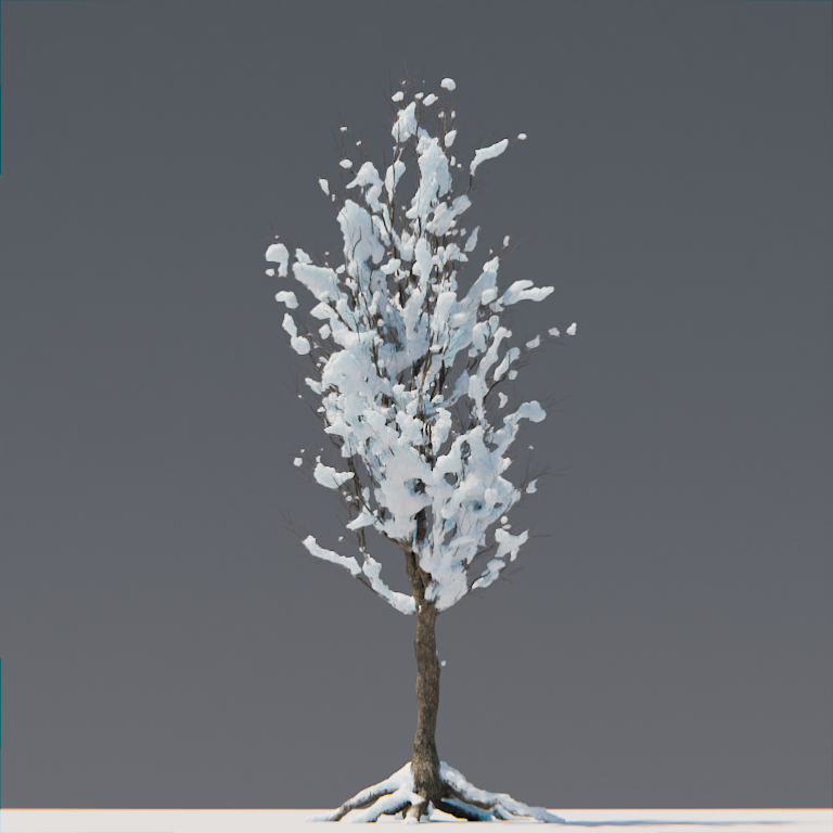 Snow Tree 01 | Trees models | BlenderKit