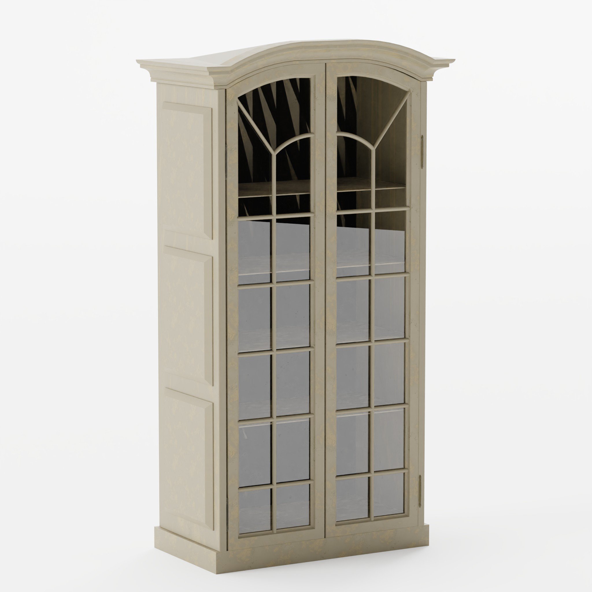 Sage Green Arched Display Cabinet | Bookcases models | BlenderKit