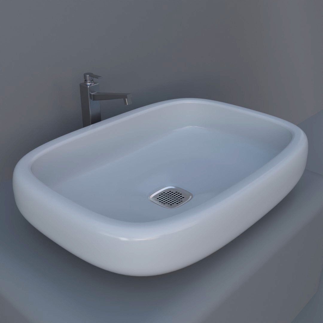 Table top wash basin white | Wash Basins models | BlenderKit