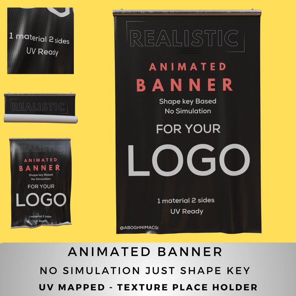 BlenderKit | Download the Realistic Rolling Banner Animation model