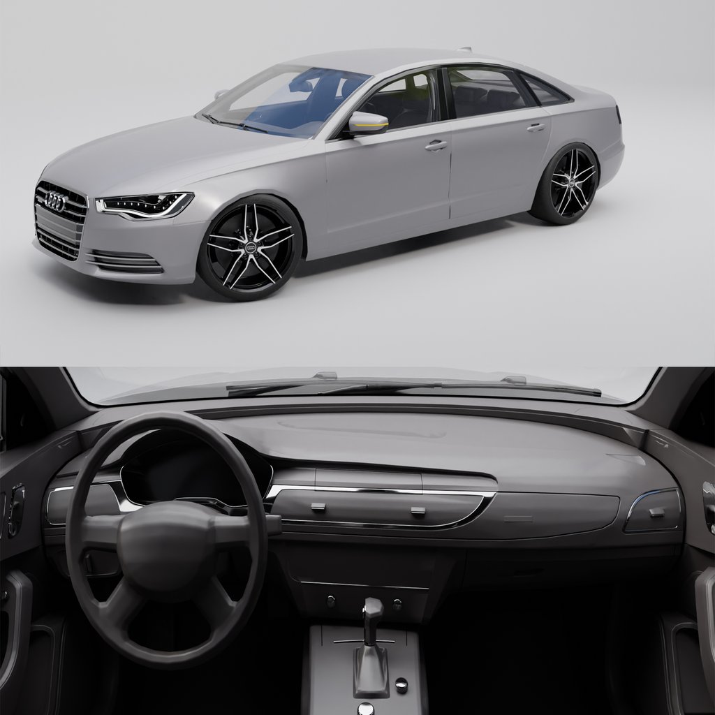 (Rigged)Audi A6+Interior | Luxury Cars models | BlenderKit