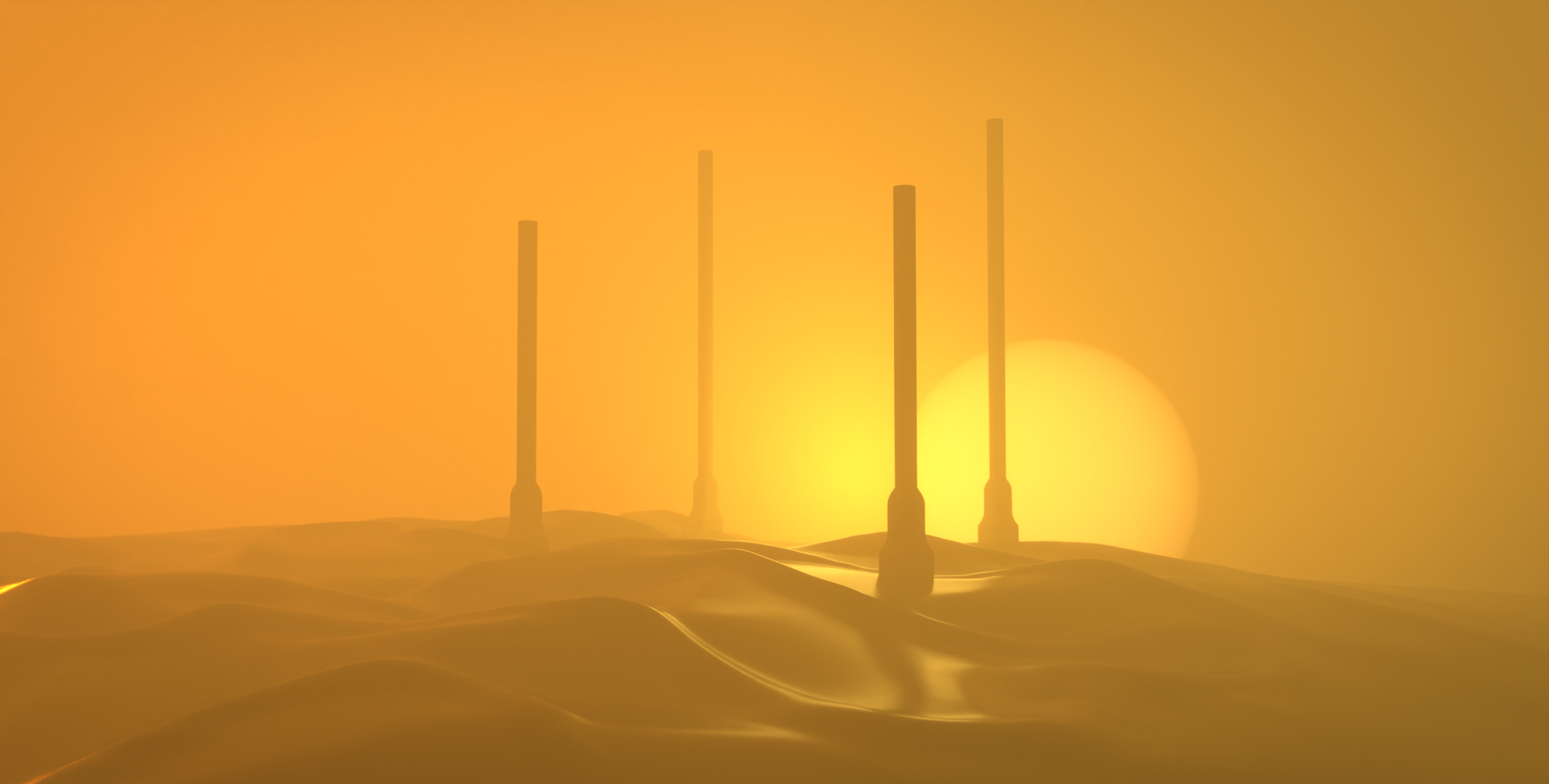 Surreal Desert Monoliths | FREE Sci-fi scenes | BlenderKit