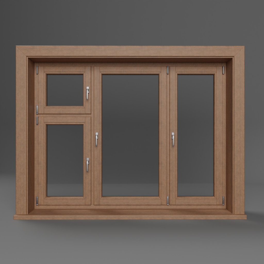 Wood Windows 04 | Windows models | BlenderKit