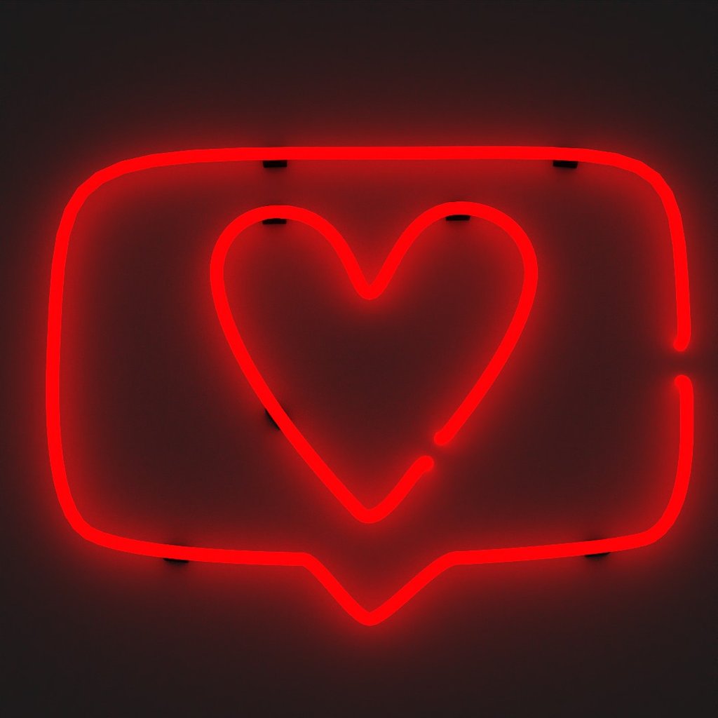 Love Red Neon Light Sign | Wall Light models | BlenderKit