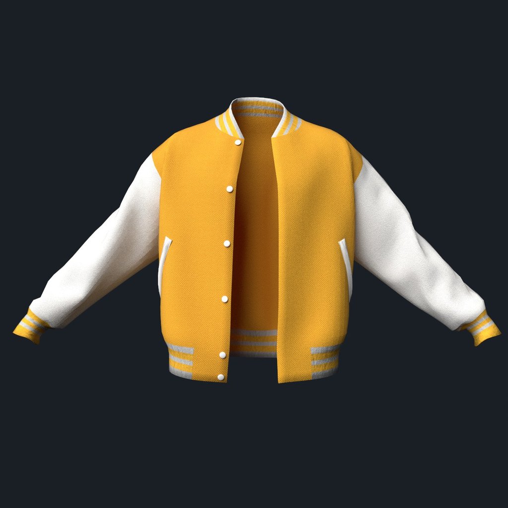 BlenderKit | Download the Yellow Varsity Jacket (Open) model